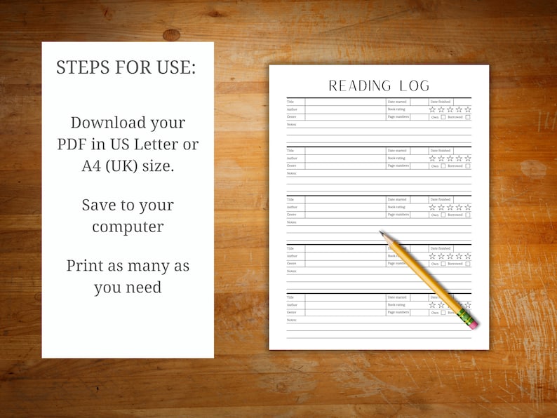 2026 Annual Reading Log for Book Club or Reading Tracker and Book ...