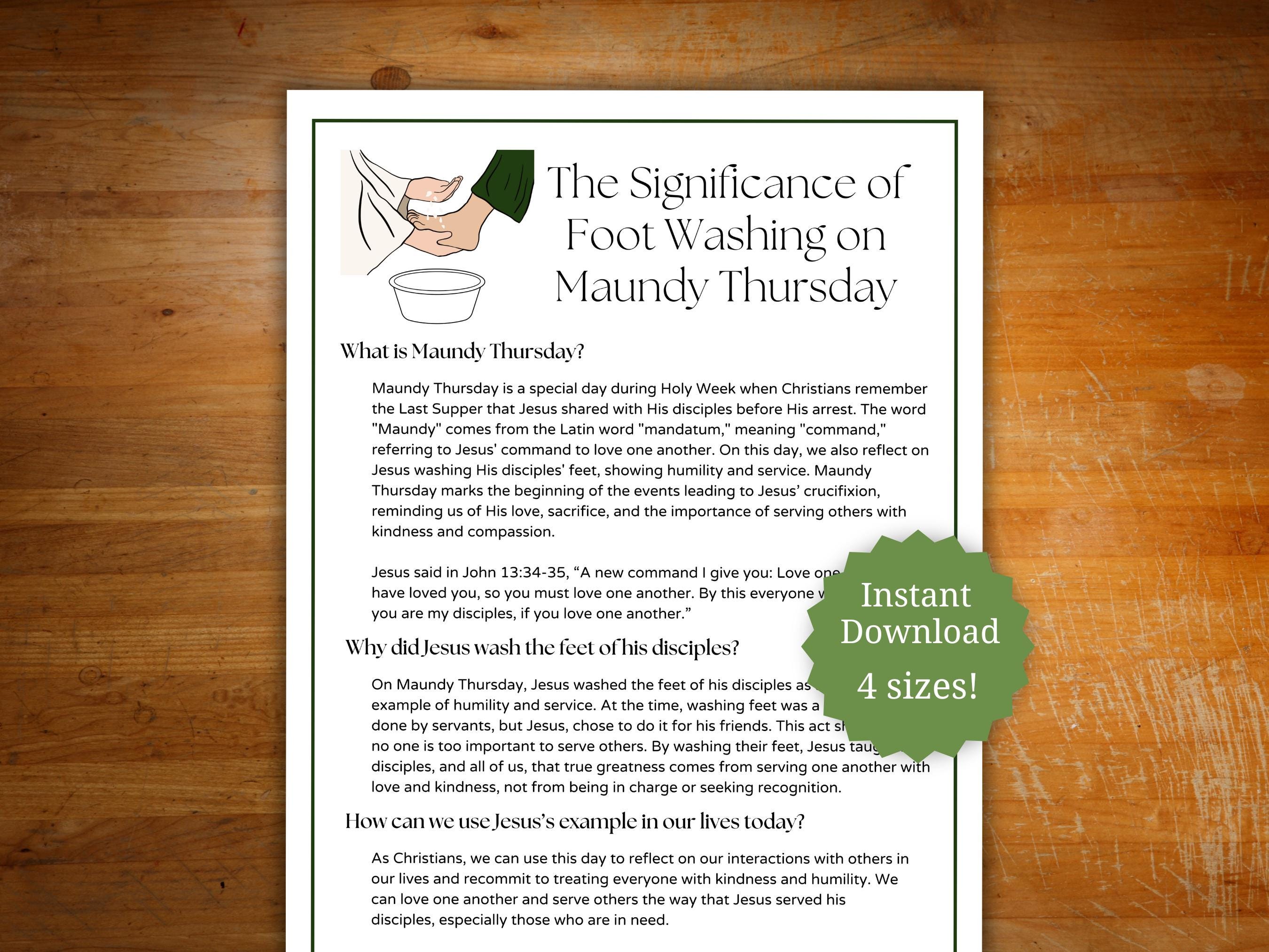 Maundy Thursday Printable Worksheet for Church or Youth Group, Jesus ...