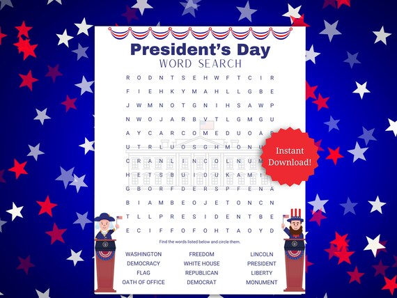 Usa Presidents Word Search