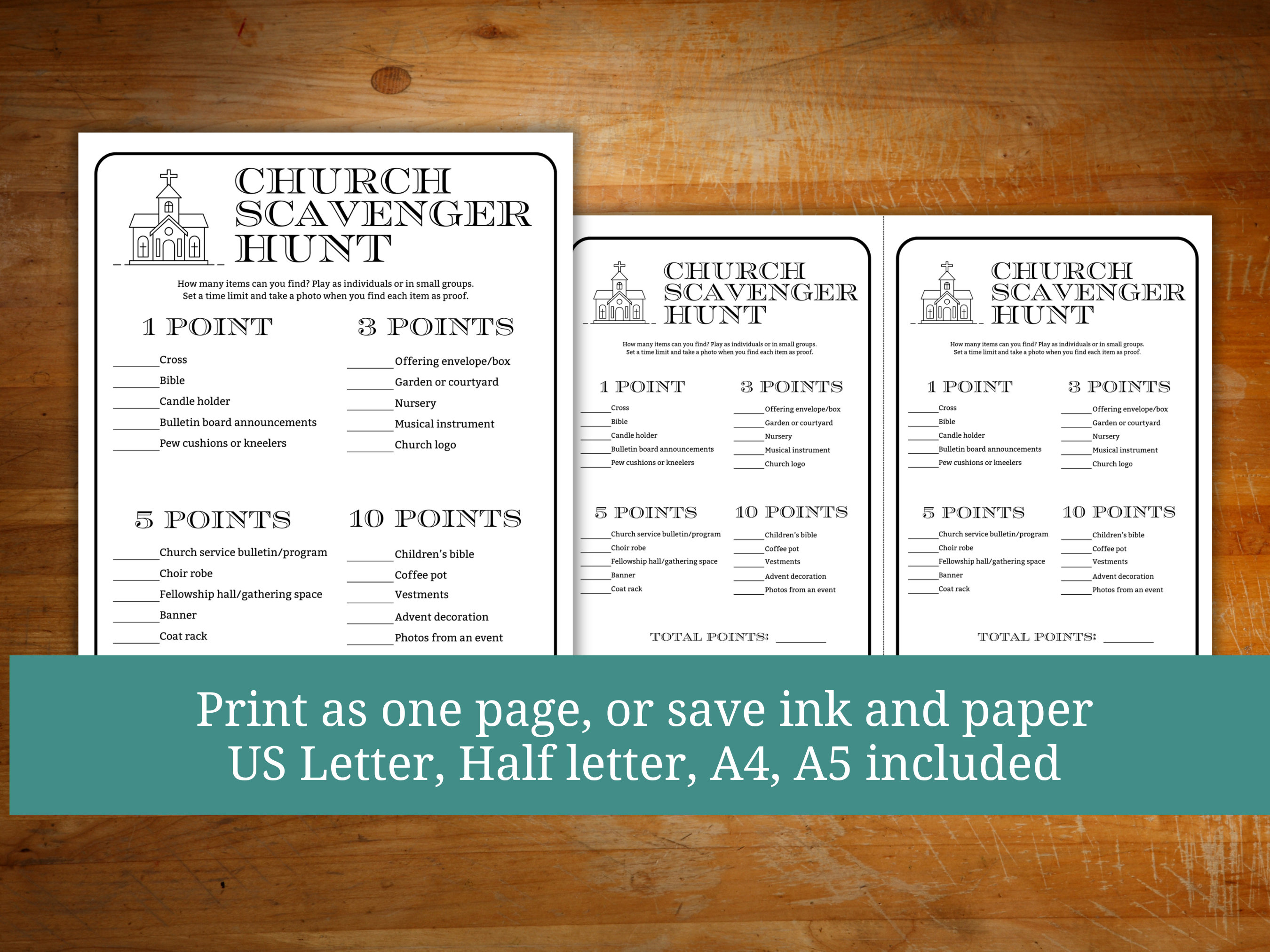 Church Scavenger Hunt for Children, Teen Youth Group Scavenger Hunt ...