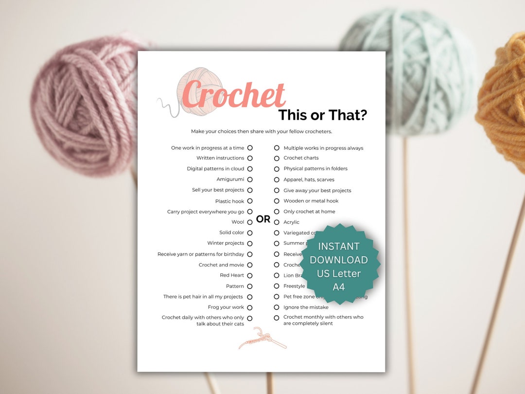Crochet Club Ice Breaker Game, Holiday Game for Crochet Club or Crochet ...