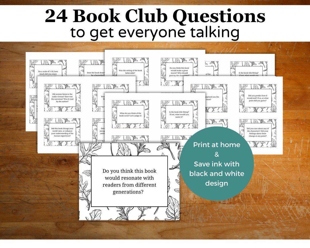 Book Club Questions for Book Conversations, Questions for Teen Book ...