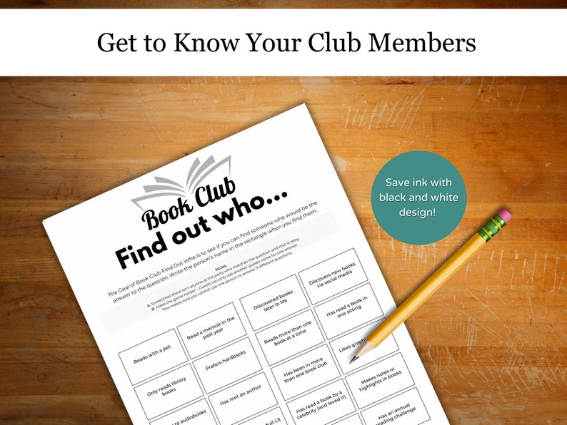 Book Club Game, Icebreakers for Book Club, Activity for Book Club ...
