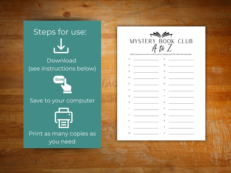 Book Club Game Icebreaker, Mystery Book Club Activity, Holiday Book ...