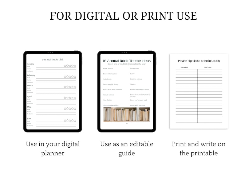 Book Club Guide Digital Download Editable Template, Book Club Planner ...