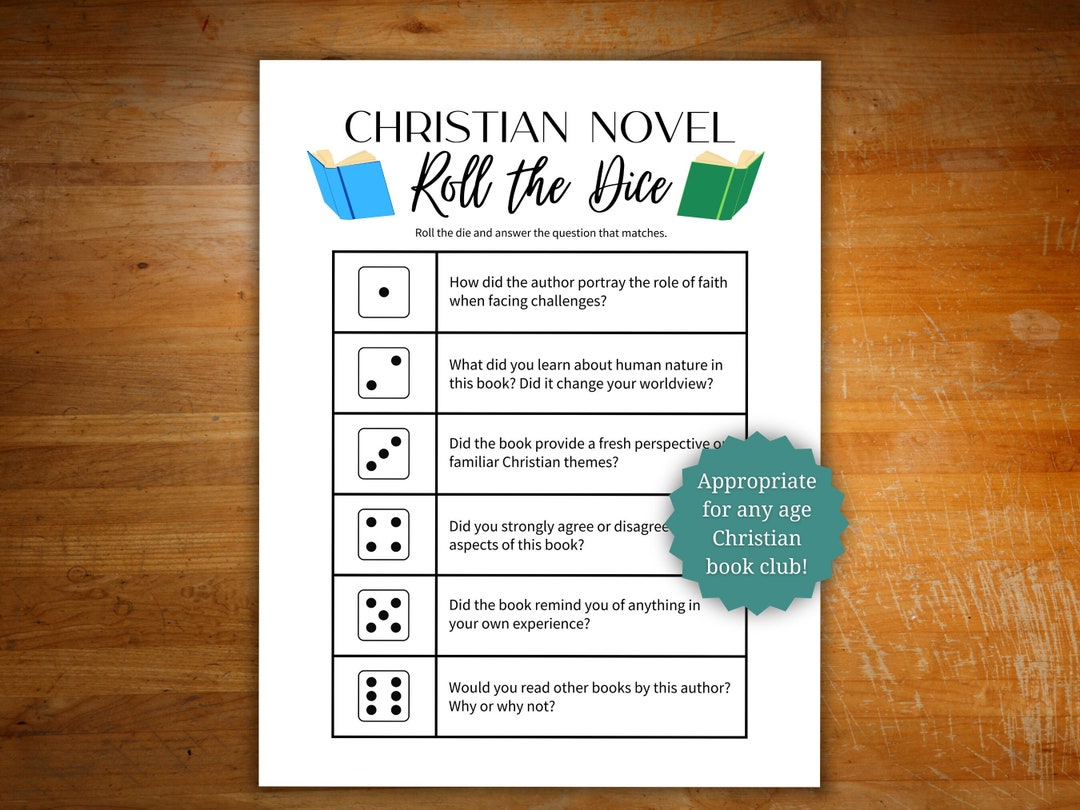 Christian Fiction Book Club Game for Discussion, Teen Church Book Club ...