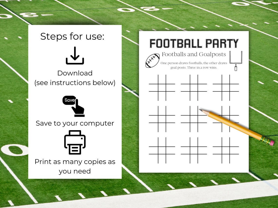 Football Party Game for Kids, Game Day Football Party Game, Printable ...