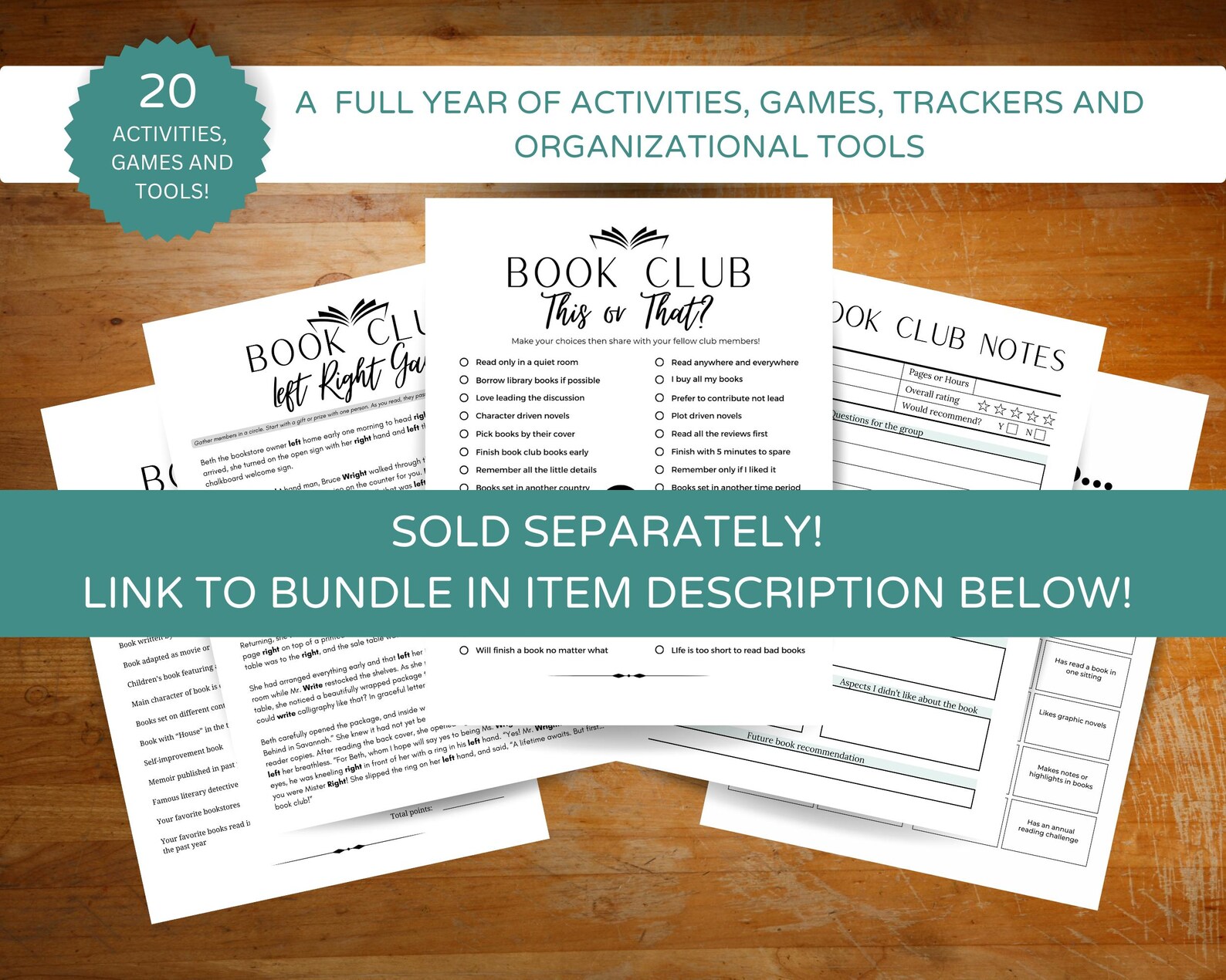 Book Club Game, Icebreaker for Book Club, Book Club Categories Game ...
