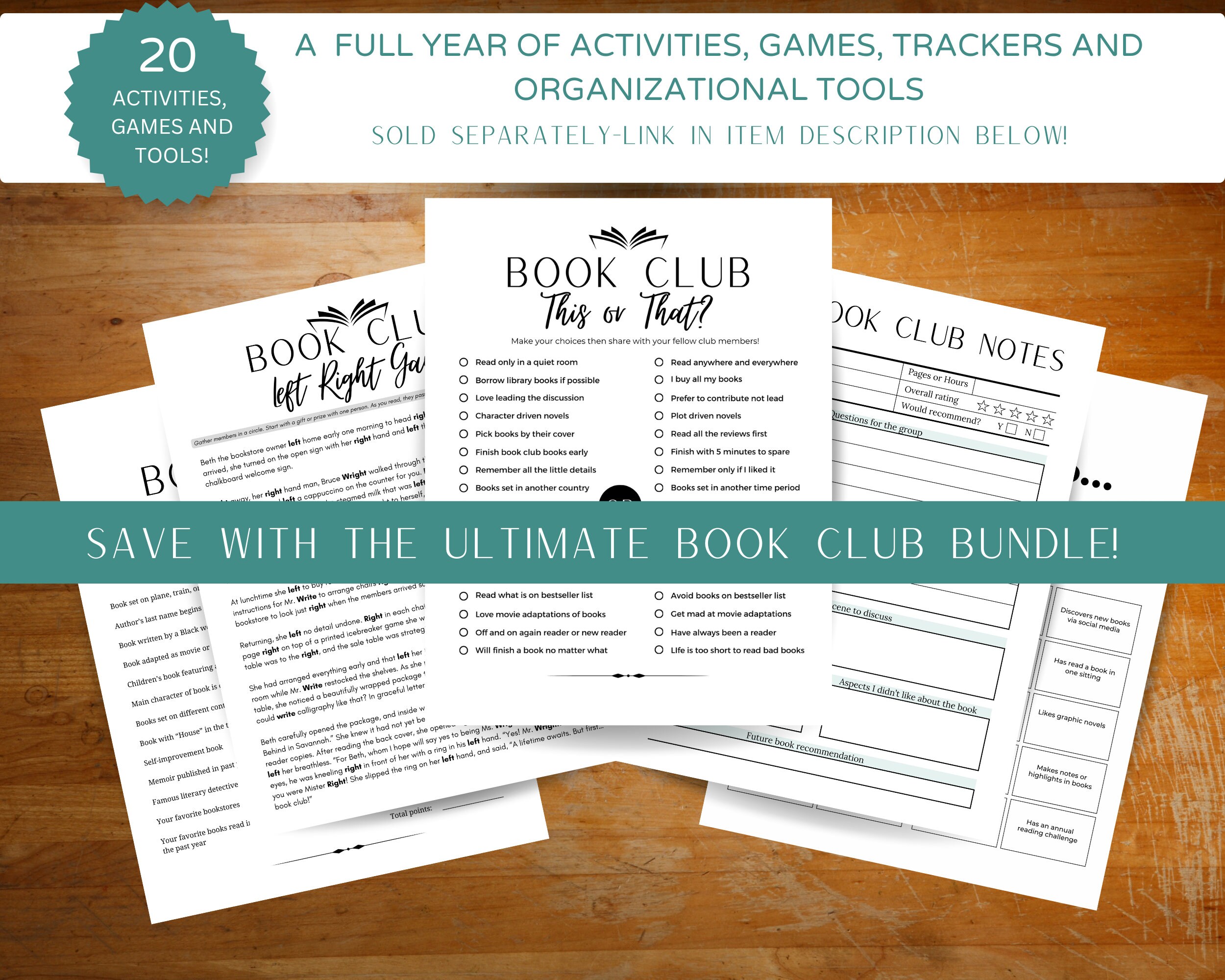 Book Club Guide Digital Download Editable Template, Book Club Planner ...