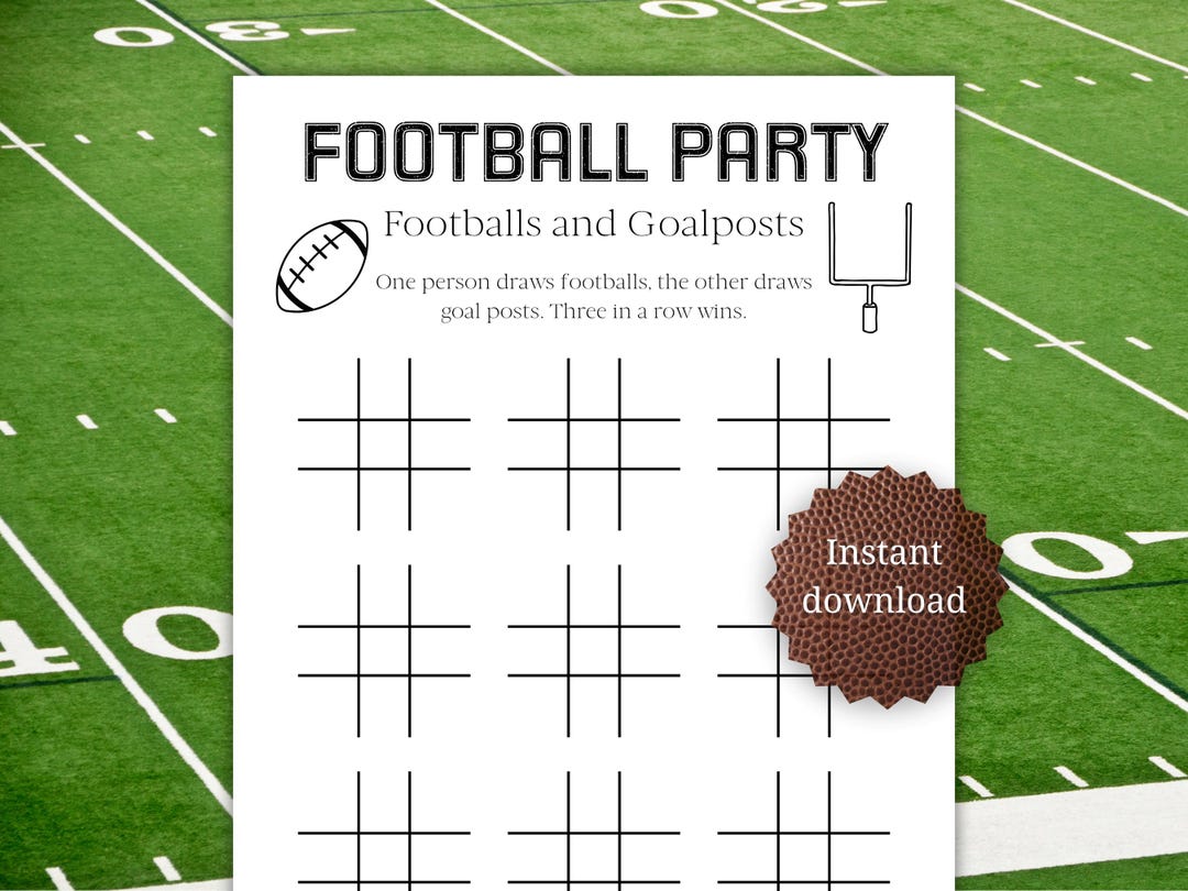 Football Party Game for Kids, Game Day Football Party Game, Printable ...