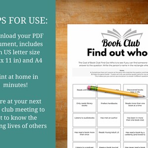 Book Club Game, Icebreakers for Book Club, Activity for Book Club ...