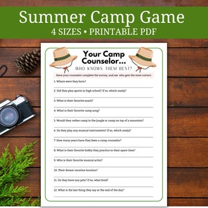 Summer Camp Game, Camp Counselor Icebreaker Game, Camp Activity Digital ...