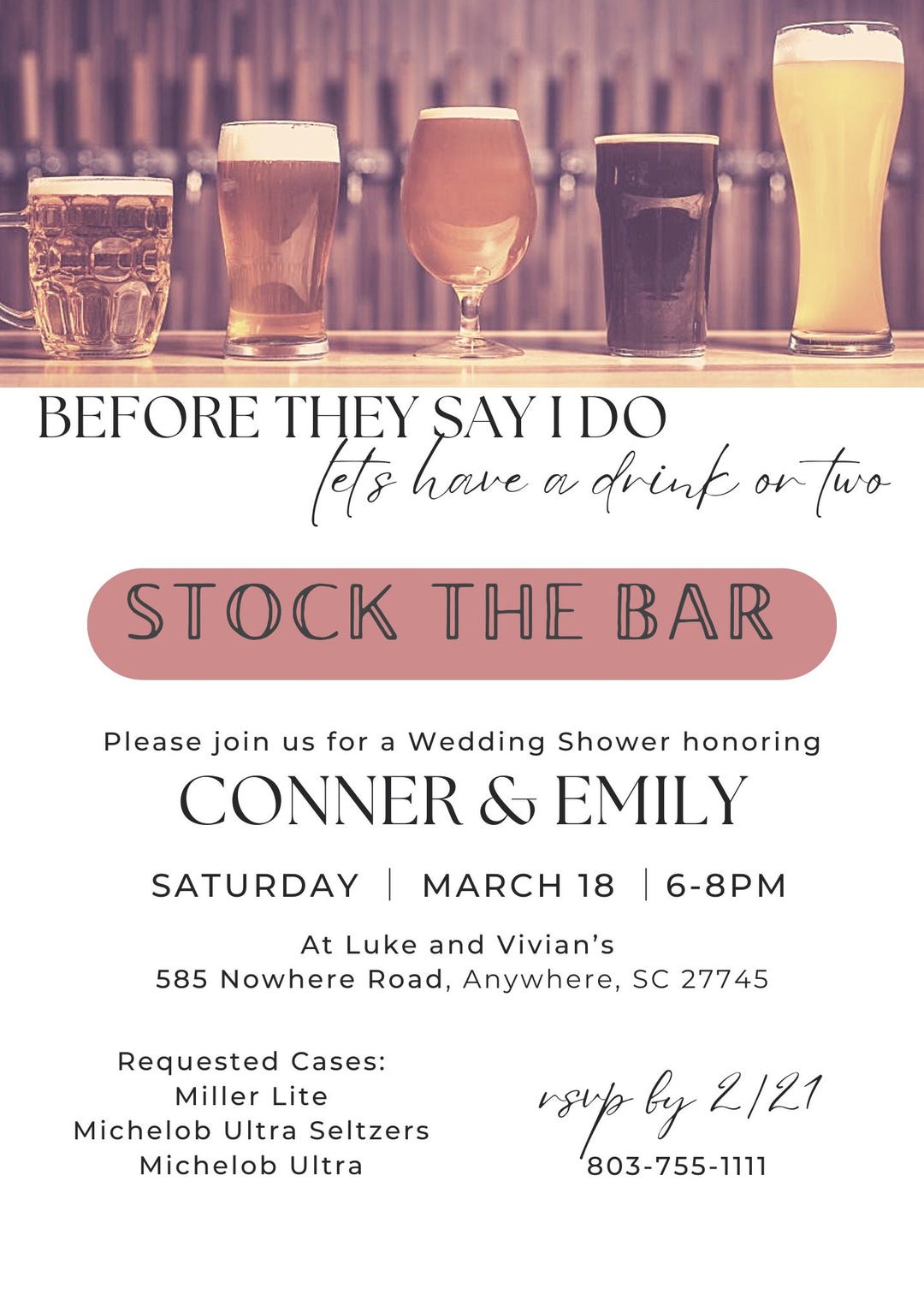Stock the Bar Invitation - Etsy