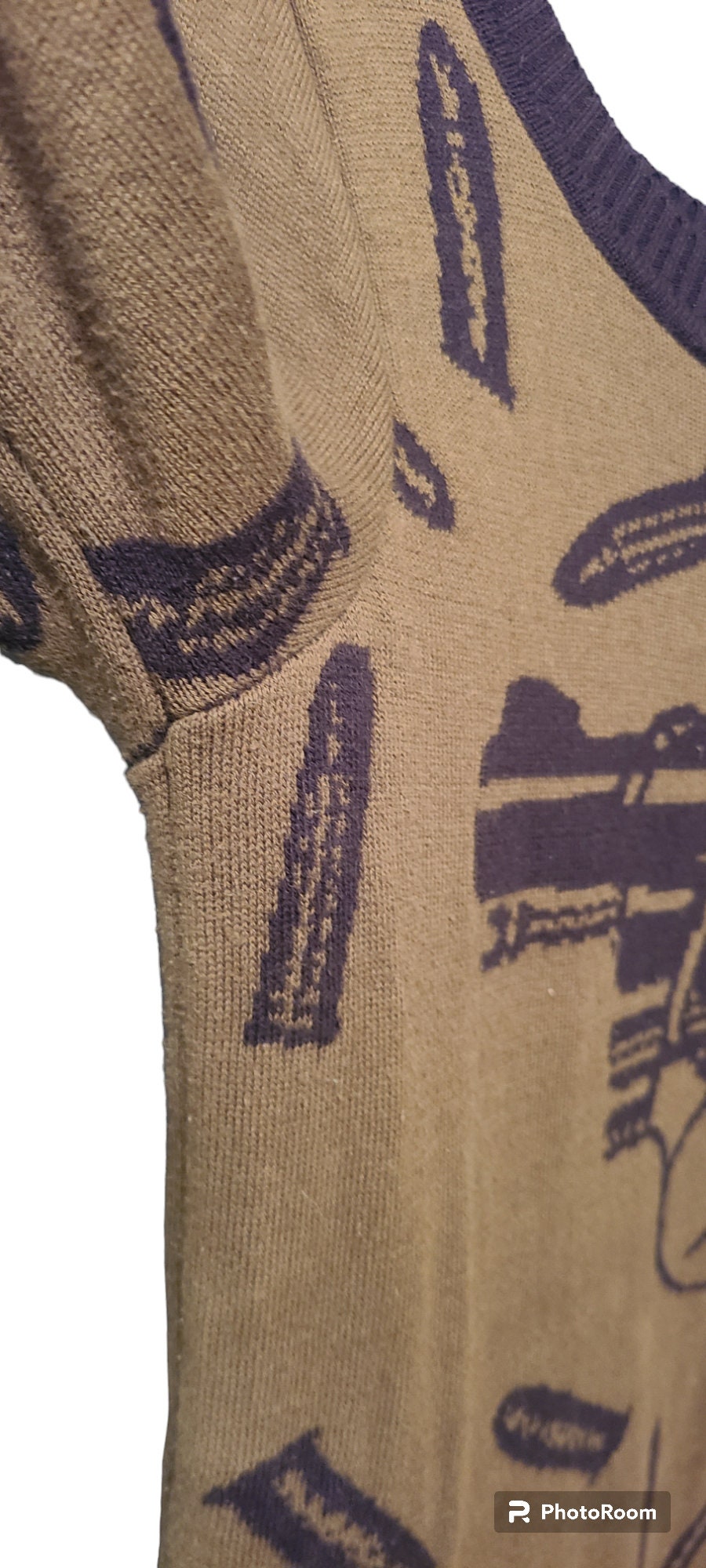 Betsey Johnson Vintage Snub Nose Revolver & Bullets Mini Sweater Dress ...