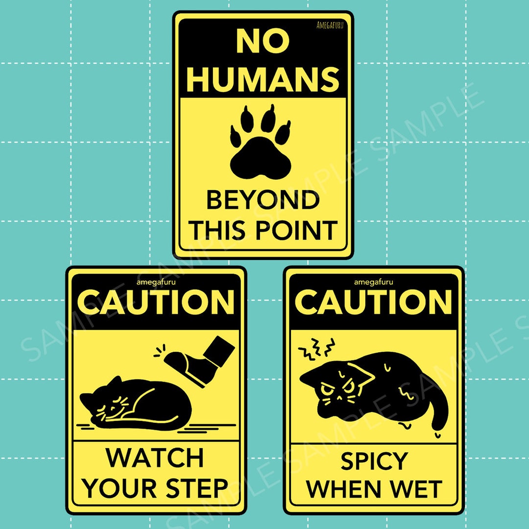 Silly Warning Vinyl Stickers - Etsy