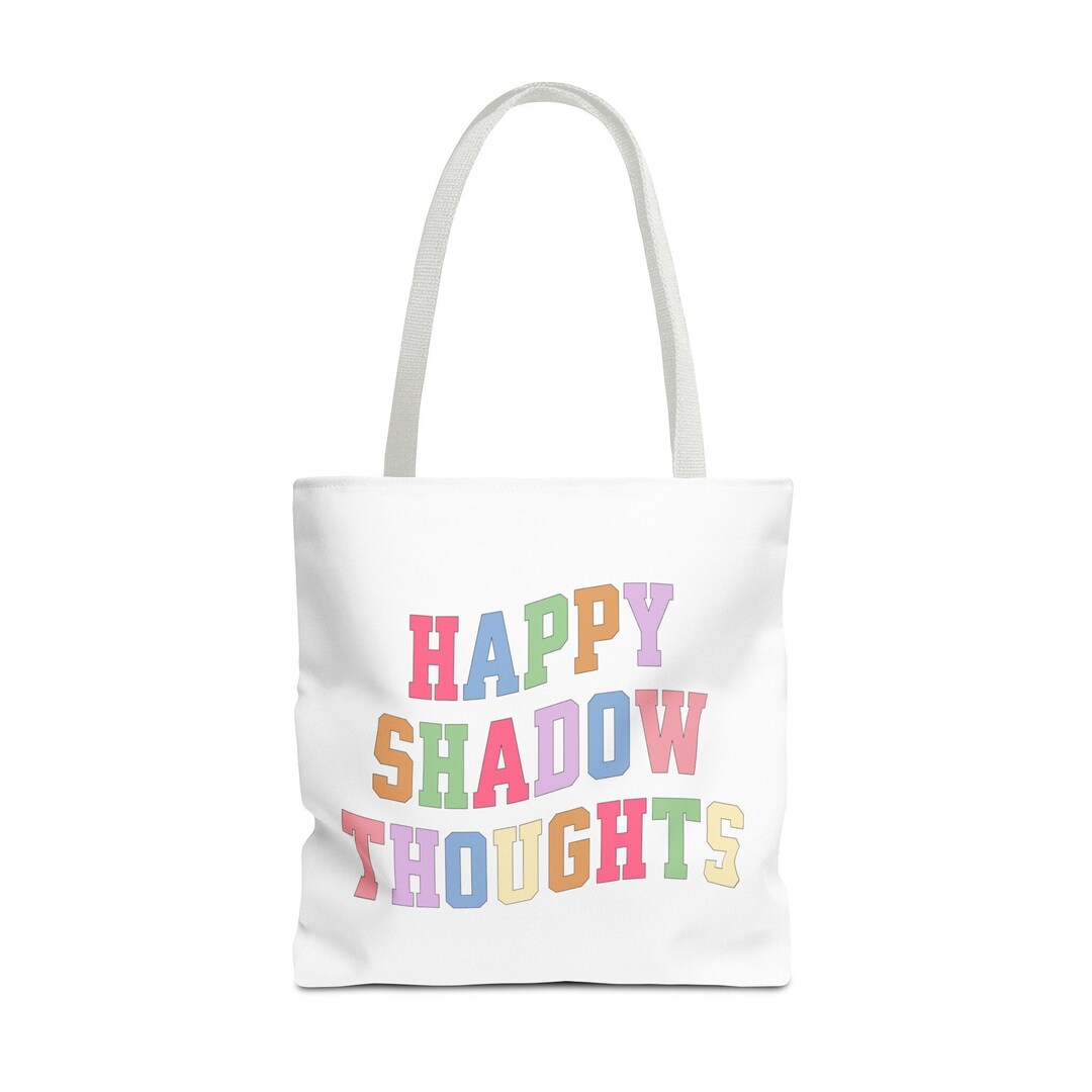 Tote Bag With Happy Shadow Thoughts Print, Bookish Tote Bag Gift - Etsy