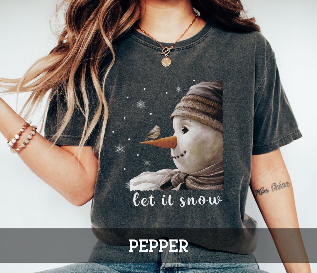 Christmas Snowman Tshirt, Let It Snow Tshirt, Comfort Colors Holiday ...