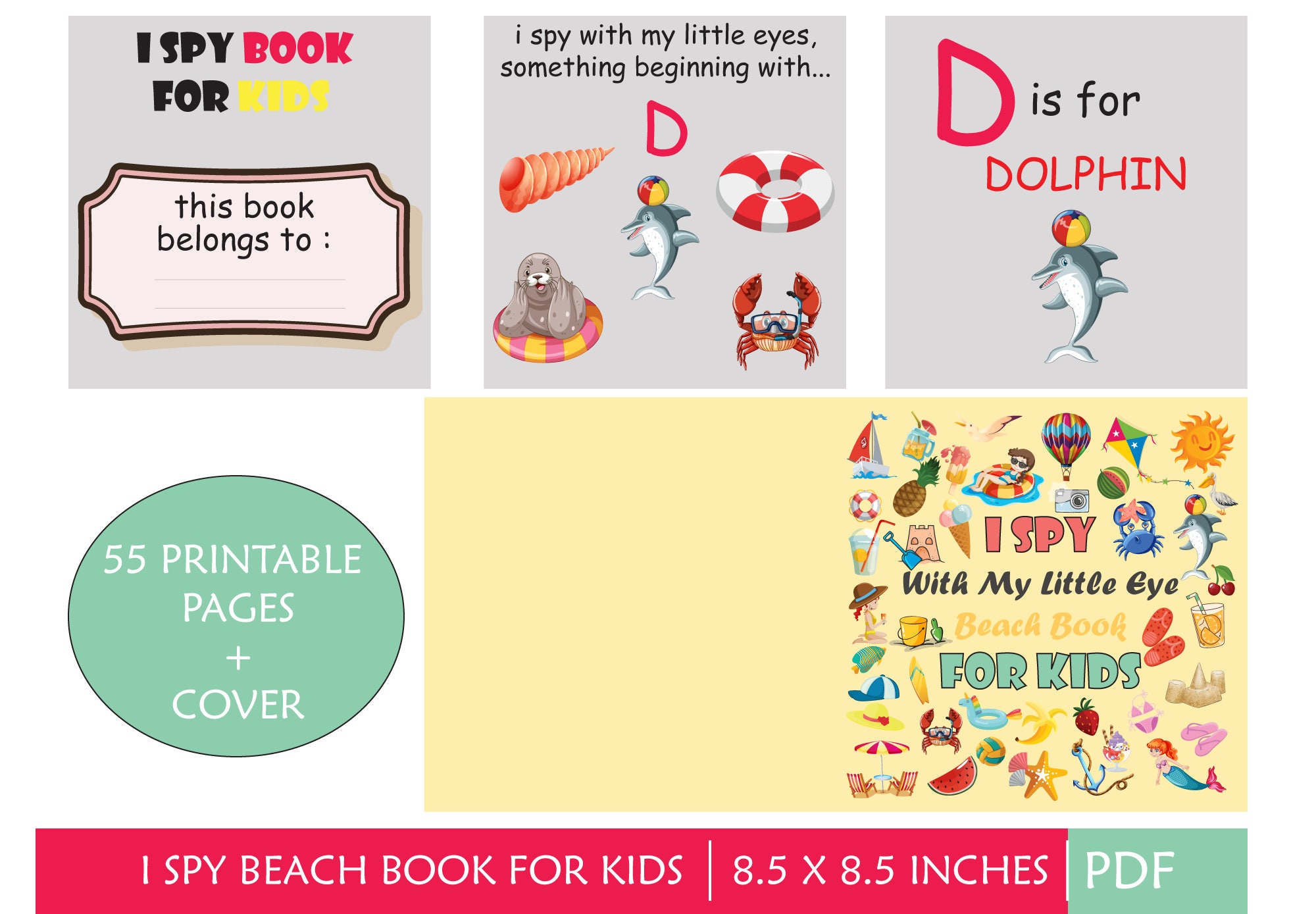 Printable I Spy Fun: Beach Activity Book for Kids Preschool - Etsy