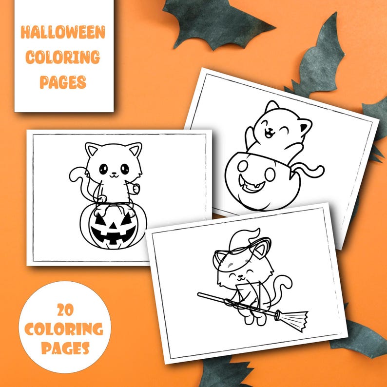 Halloween Coloring Book Pages for Kids - Etsy