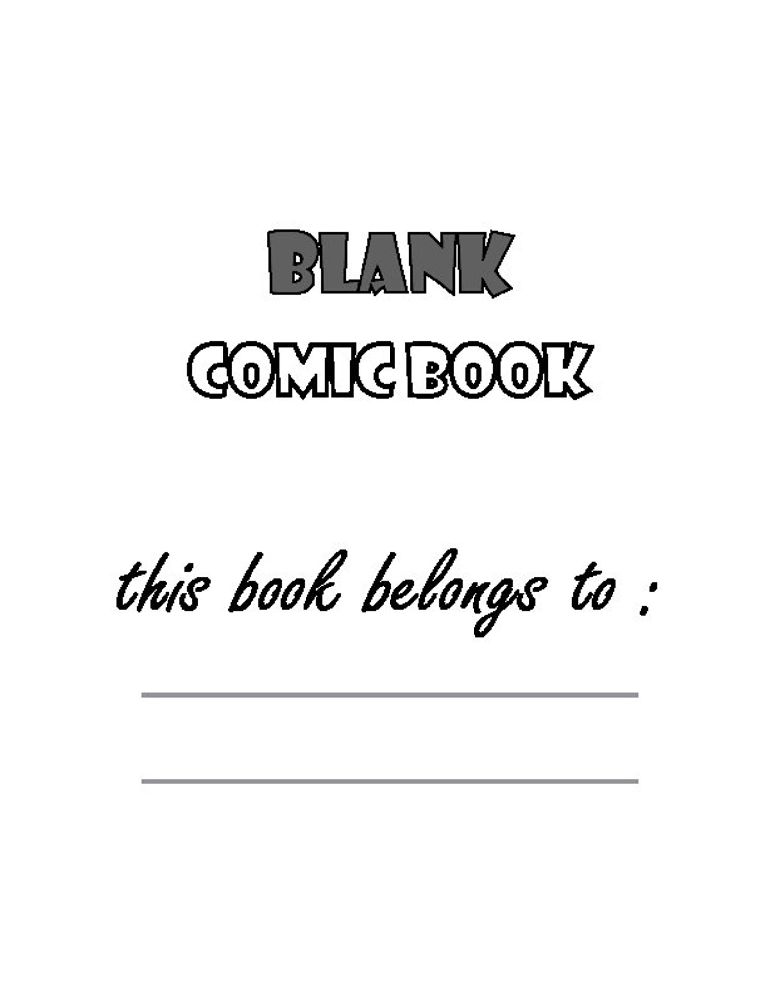 Printable Blank Comic Book Template Size 8.5x11", Comic Drawing Paper ...