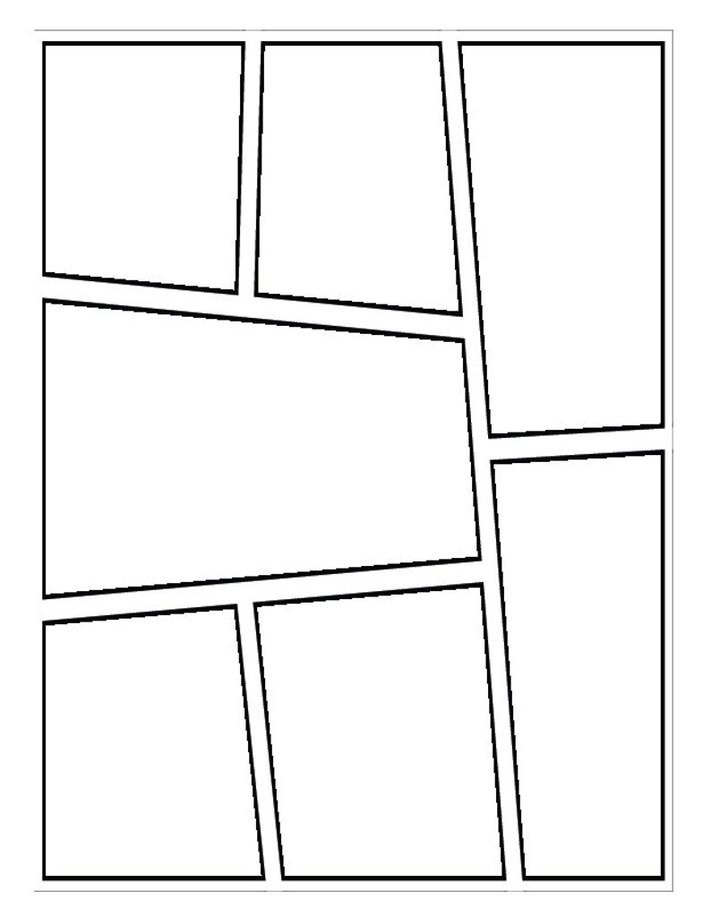Printable Blank Comic Book Template Size 8.5x11", Comic Drawing Paper ...