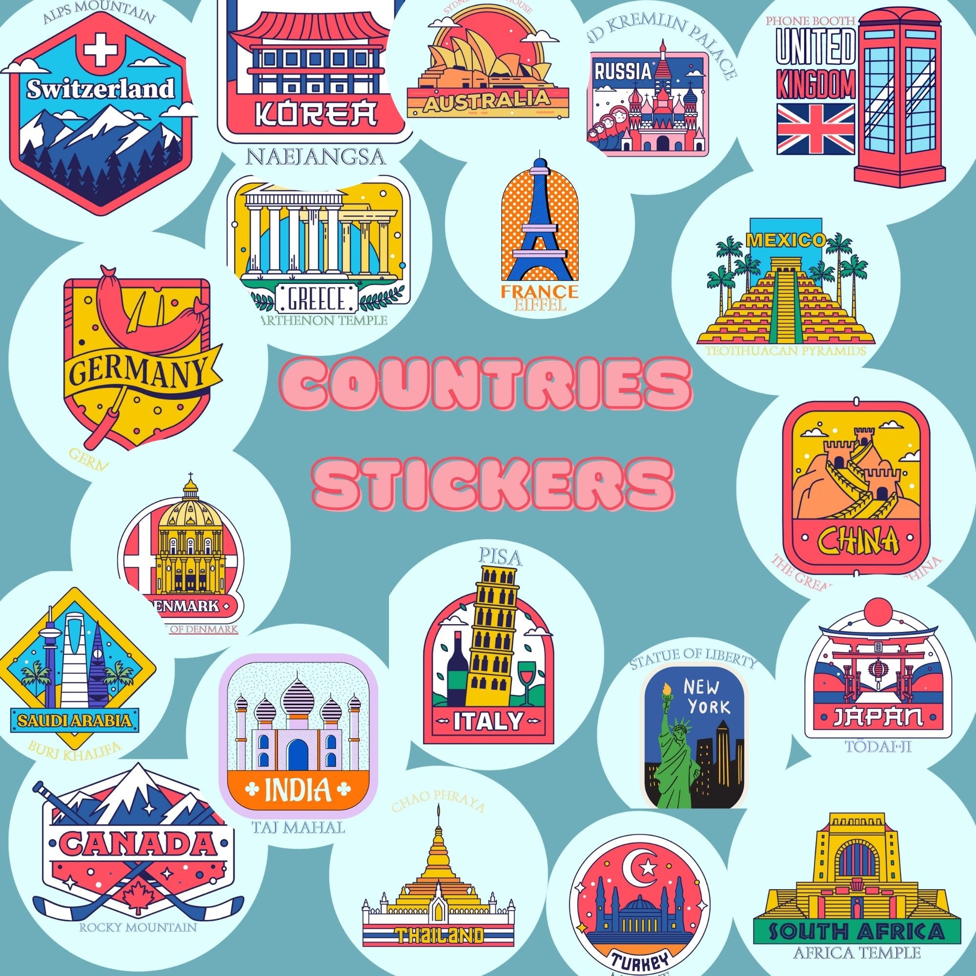 Country Stickersprintable Stickerssticker Designsprint and - Etsy