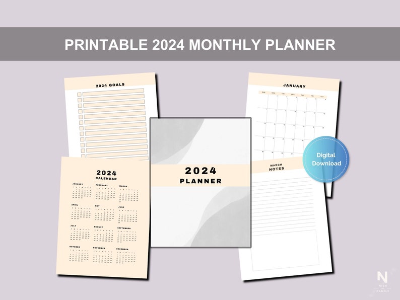 2024 Monthly Planner, 2024 Goals, 2024 Monthly Focus, and 2024 Monthly ...