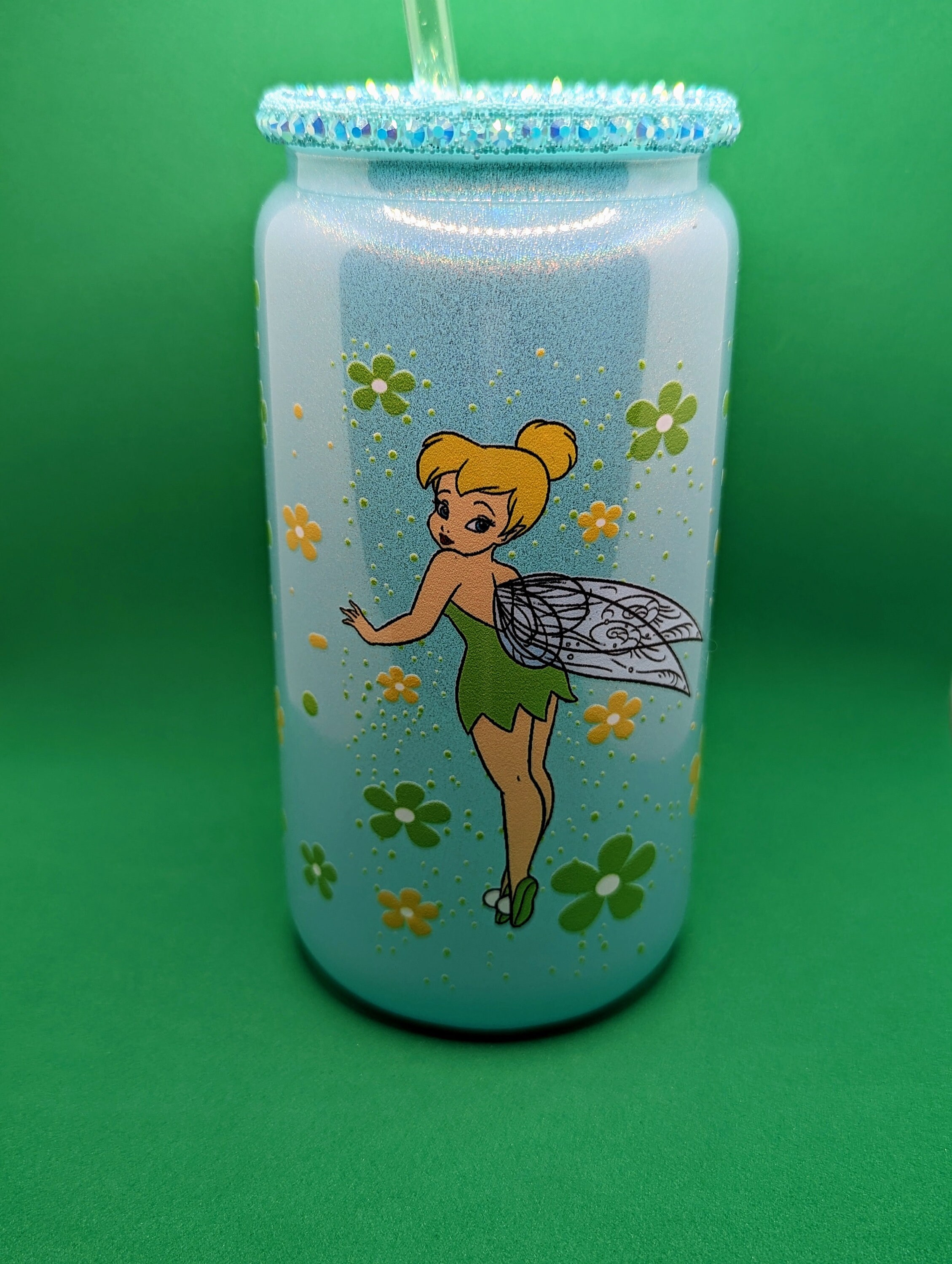 Tinkerbell Sparkle Cup , Frosted Cup ,glass Can ,iced Coffee Cup ...