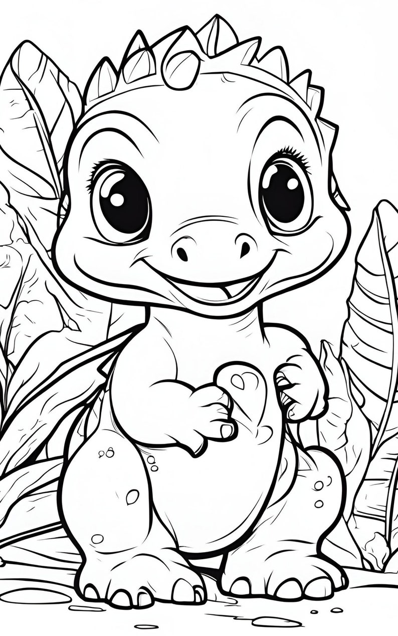 Dinoland- Printable Coloring Pages of Baby Dinosaurs. Digital Download ...