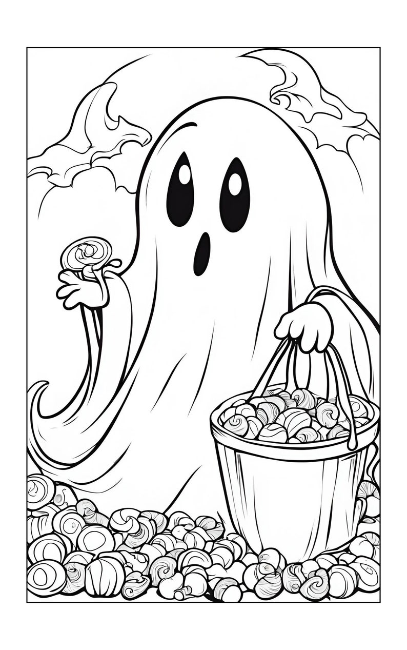 Happy Halloween Coloring Pages. Digital Coloring Book. PDF Printable ...