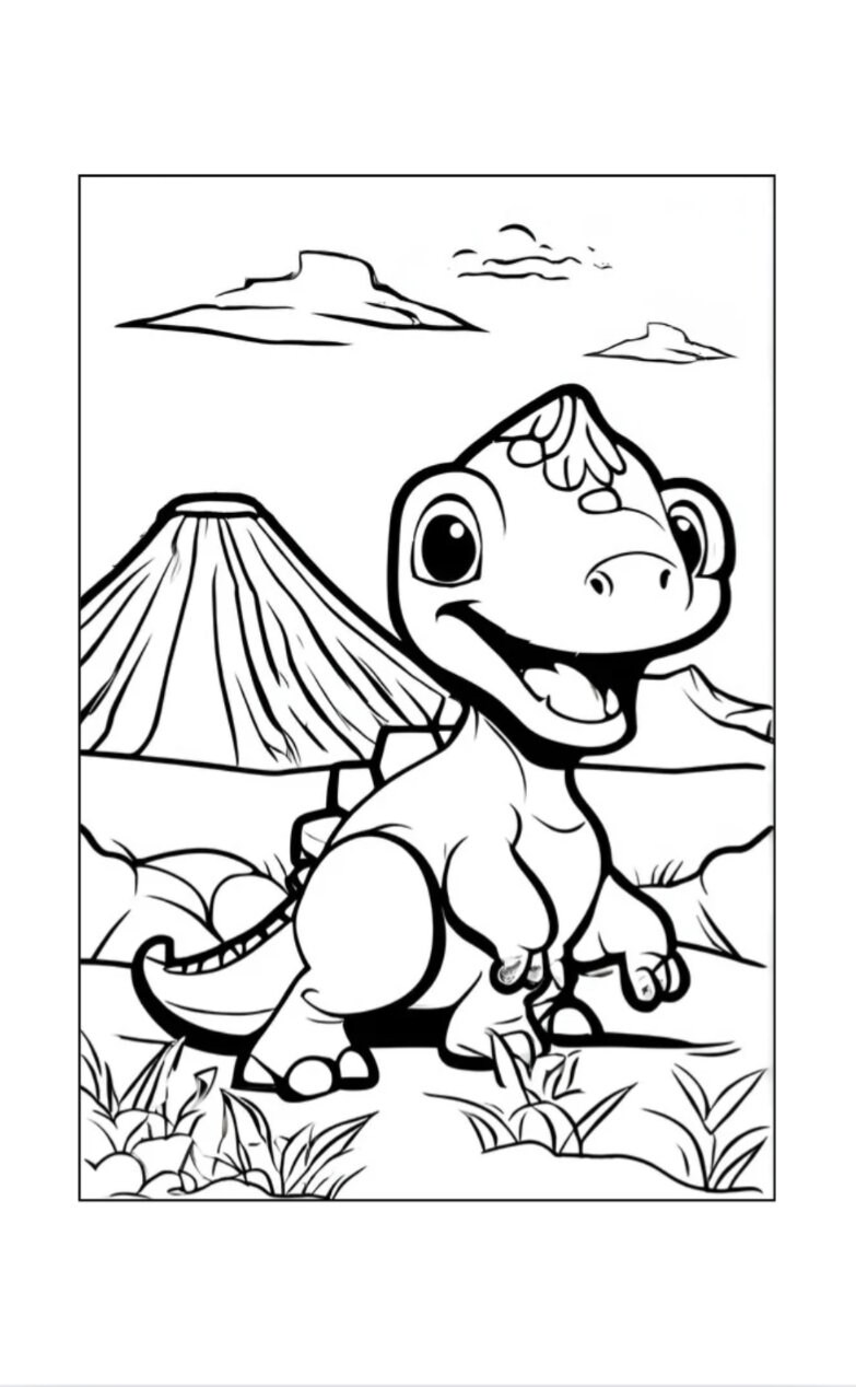 Dinosaur World Digital Coloring Pages Printable Coloring Pages for All ...