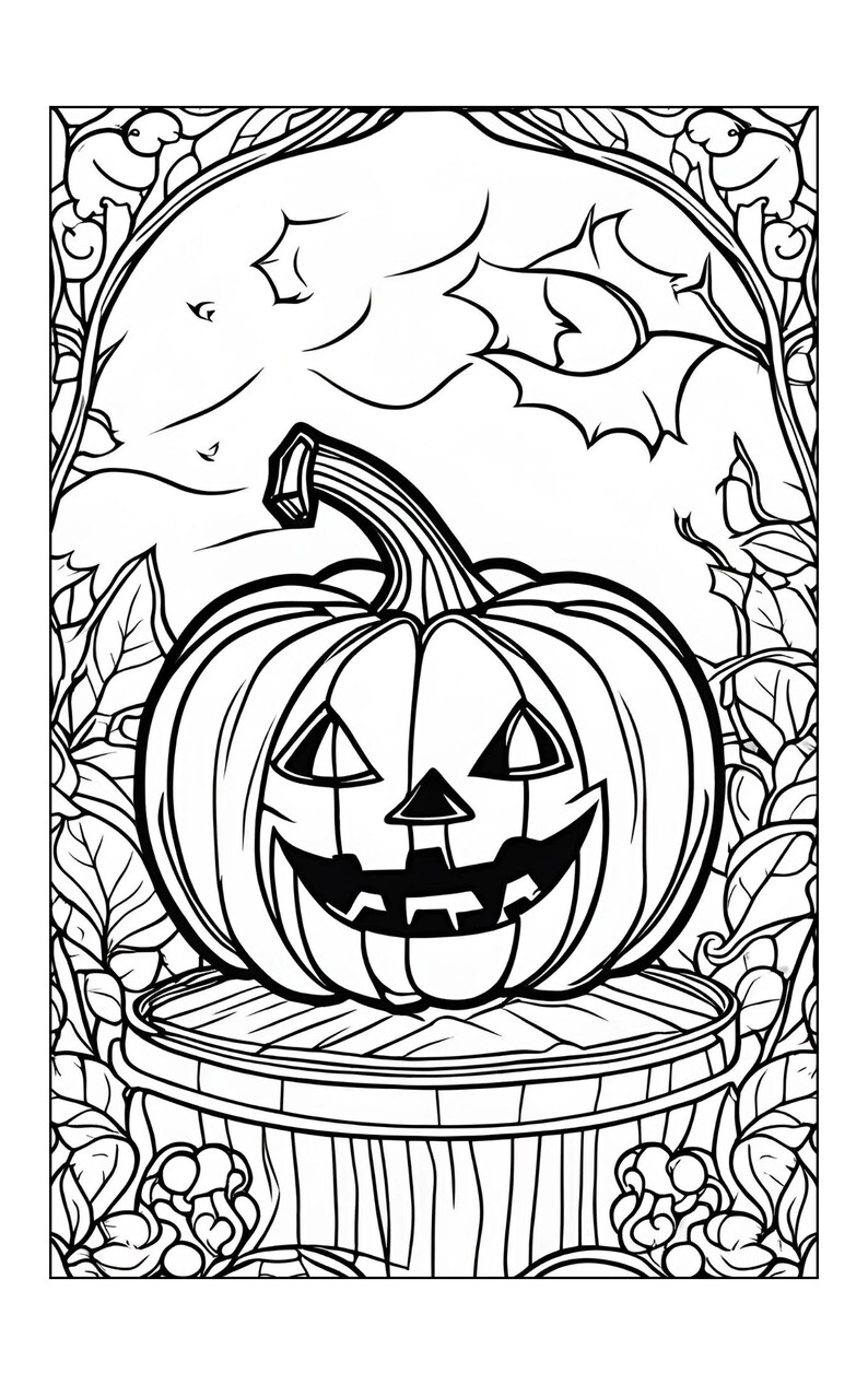 Happy Halloween Coloring Pages. Digital Coloring Book. PDF Printable ...