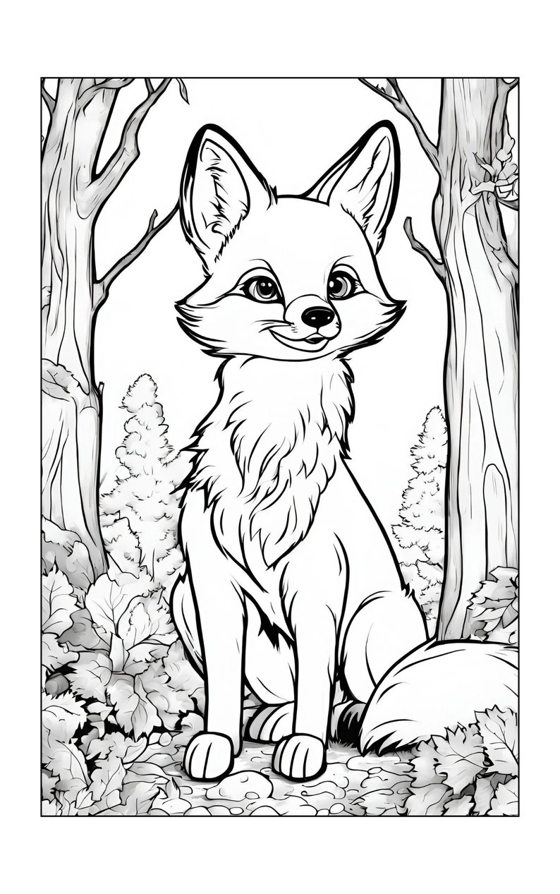 Enchanted Forest Friends Coloring Pages. Forest Animal Printable ...