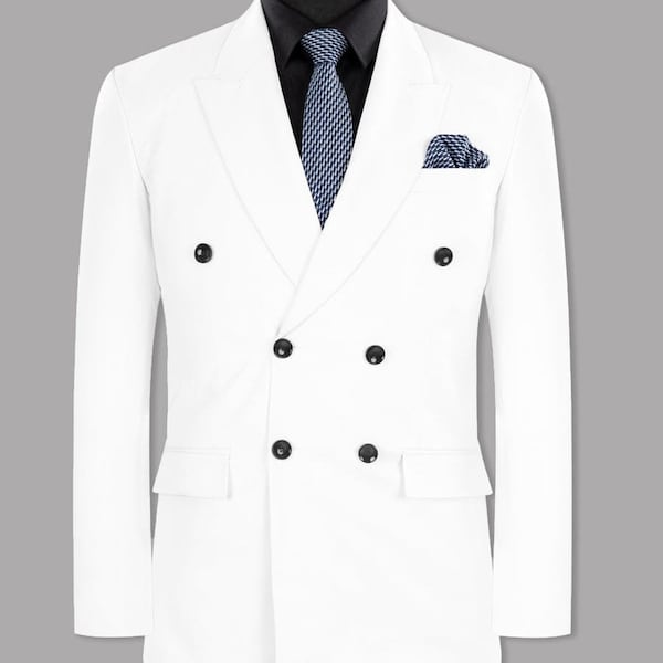 Double Breasted White Dinner Jacket - Etsy