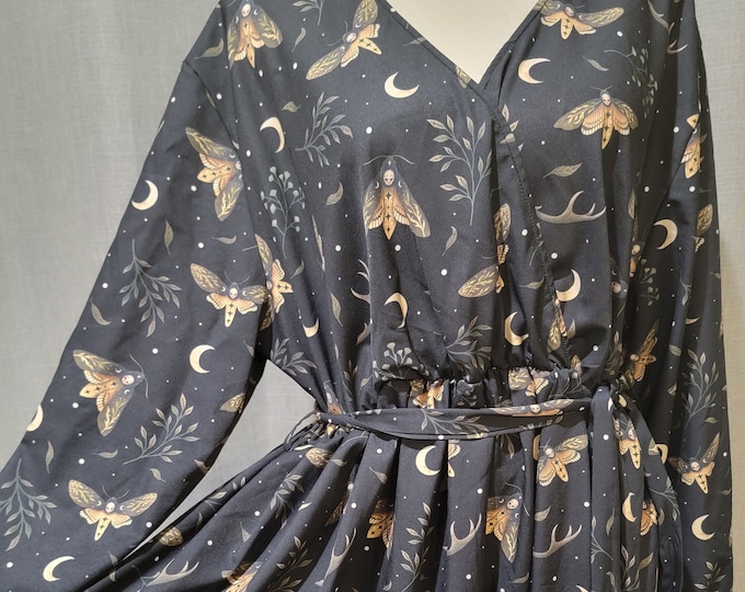 Death's Head Moth Dress, Hawkmoth, Goth Cottagecore, Witchy Fashion ...