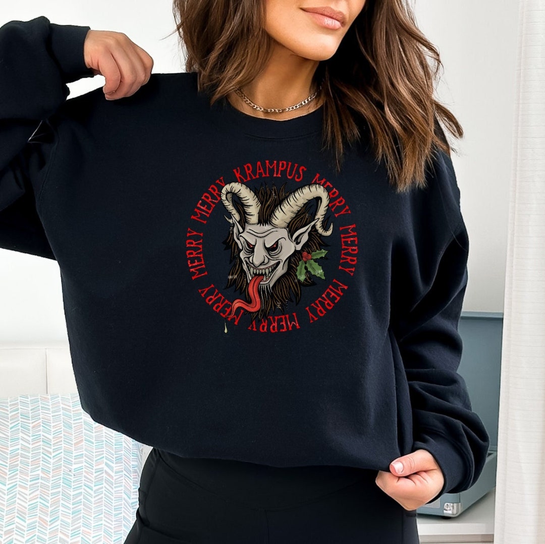Krampus Sweatshirt, Krampus Sweater, Creepmas, Hooded Sweatshirt ...