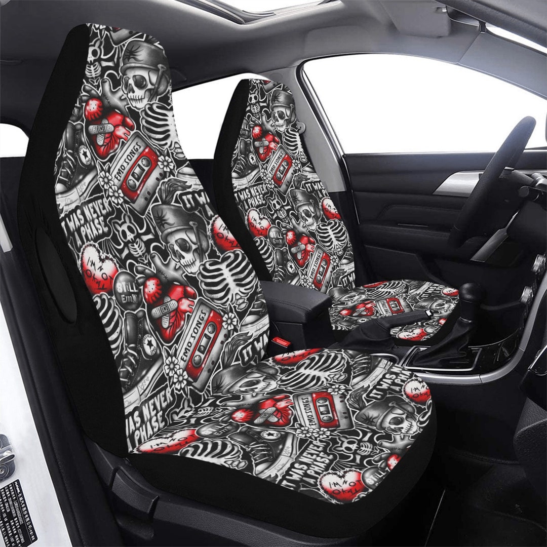 Emo Parade Car Seat Covers, Skeleton, Alternative,2000s Emo Aesthetic ...