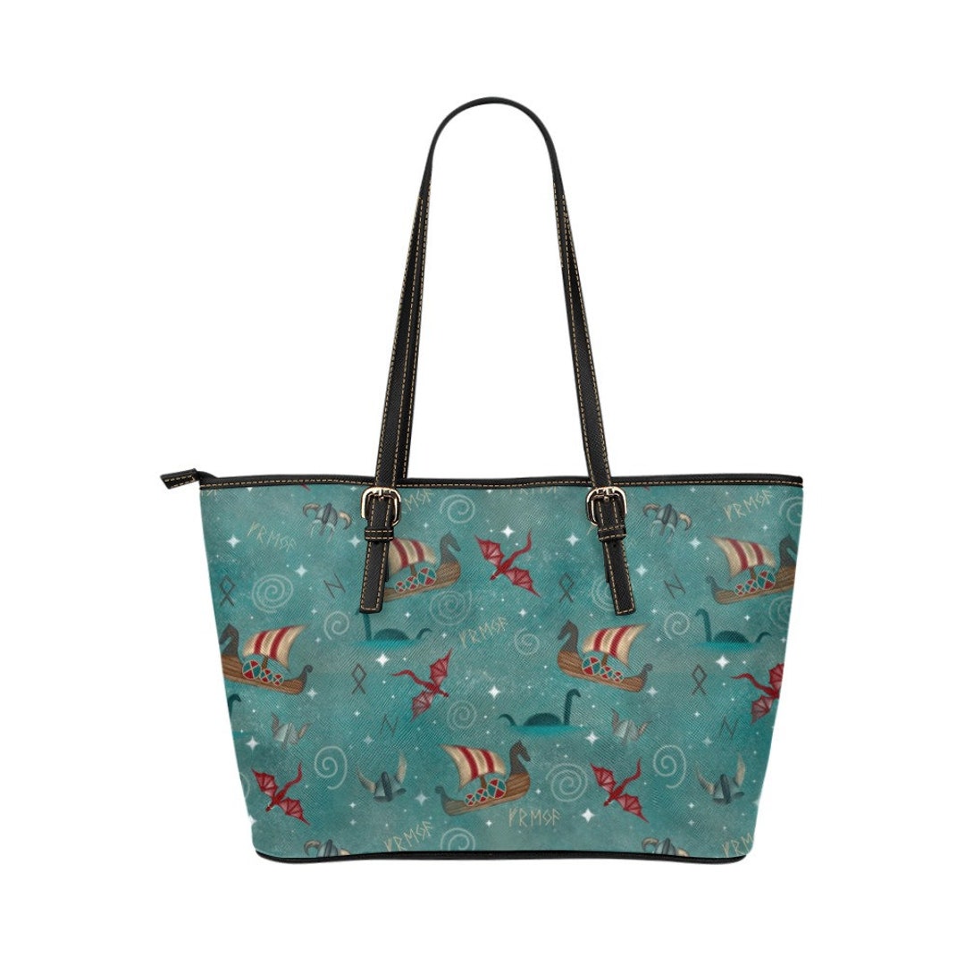 Viking Purse, Norse Mythology Tote,longships Bag,vegan Leather Handbag ...