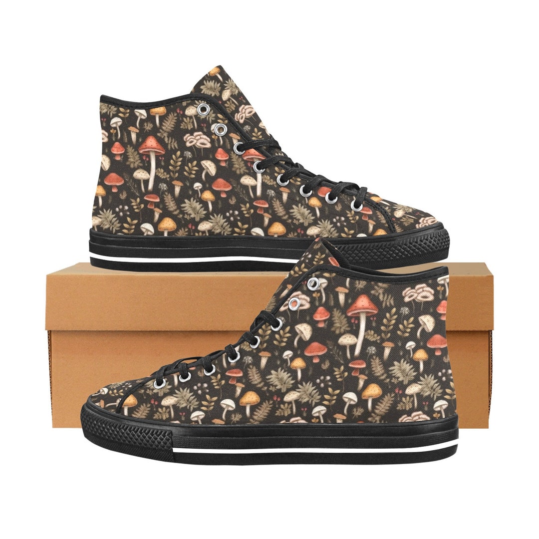 Forestcore Canvas High Tops, Dark Cottagecore Shoes, Fairycore, Forest ...