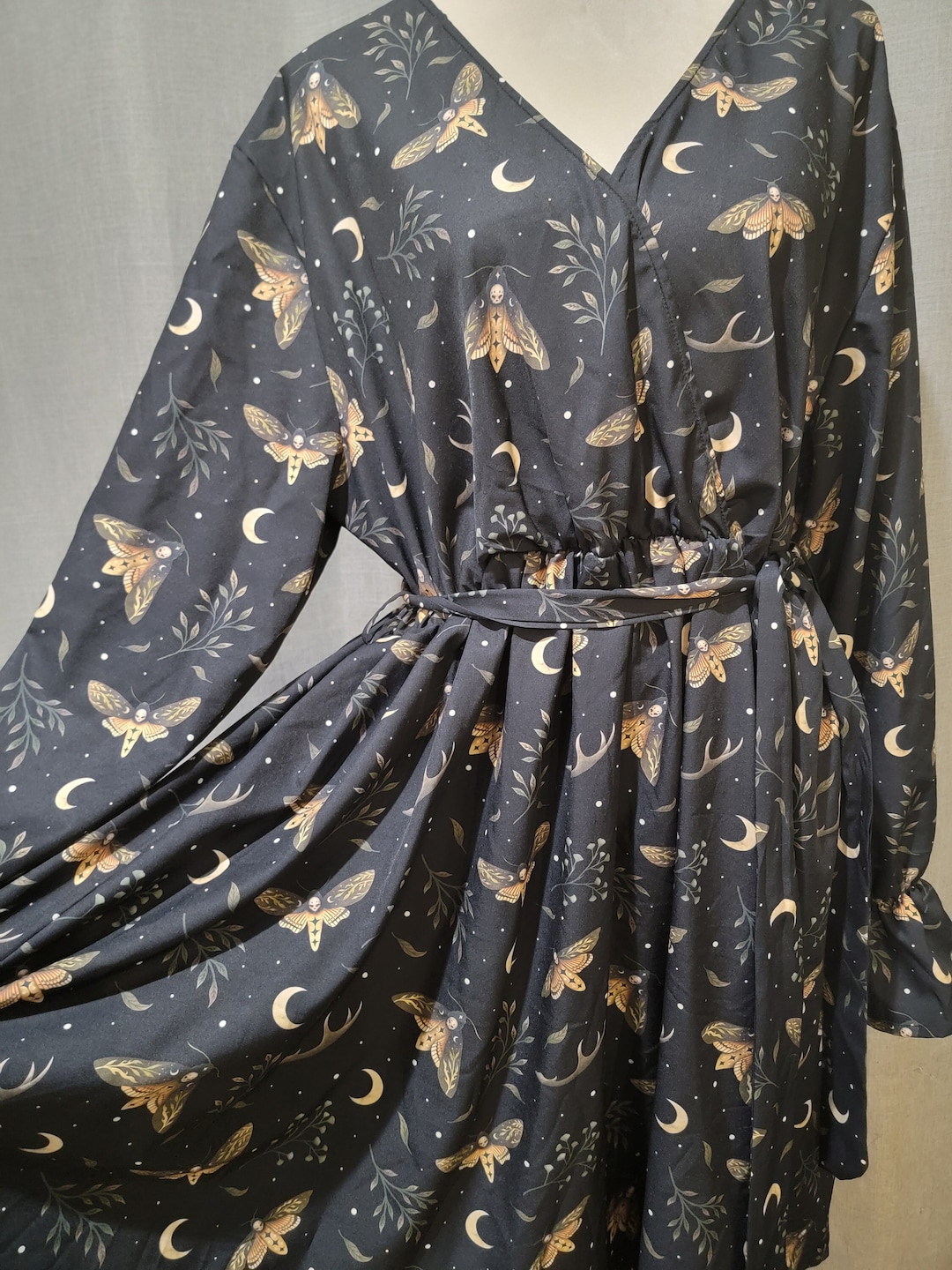 Death's Head Moth Dress, Hawkmoth, Goth Cottagecore, Witchy Fashion ...