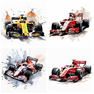 43 Formula 1 Race Car PNG Clipart, Watercolor F1 Snapshot PNG Bundle ...