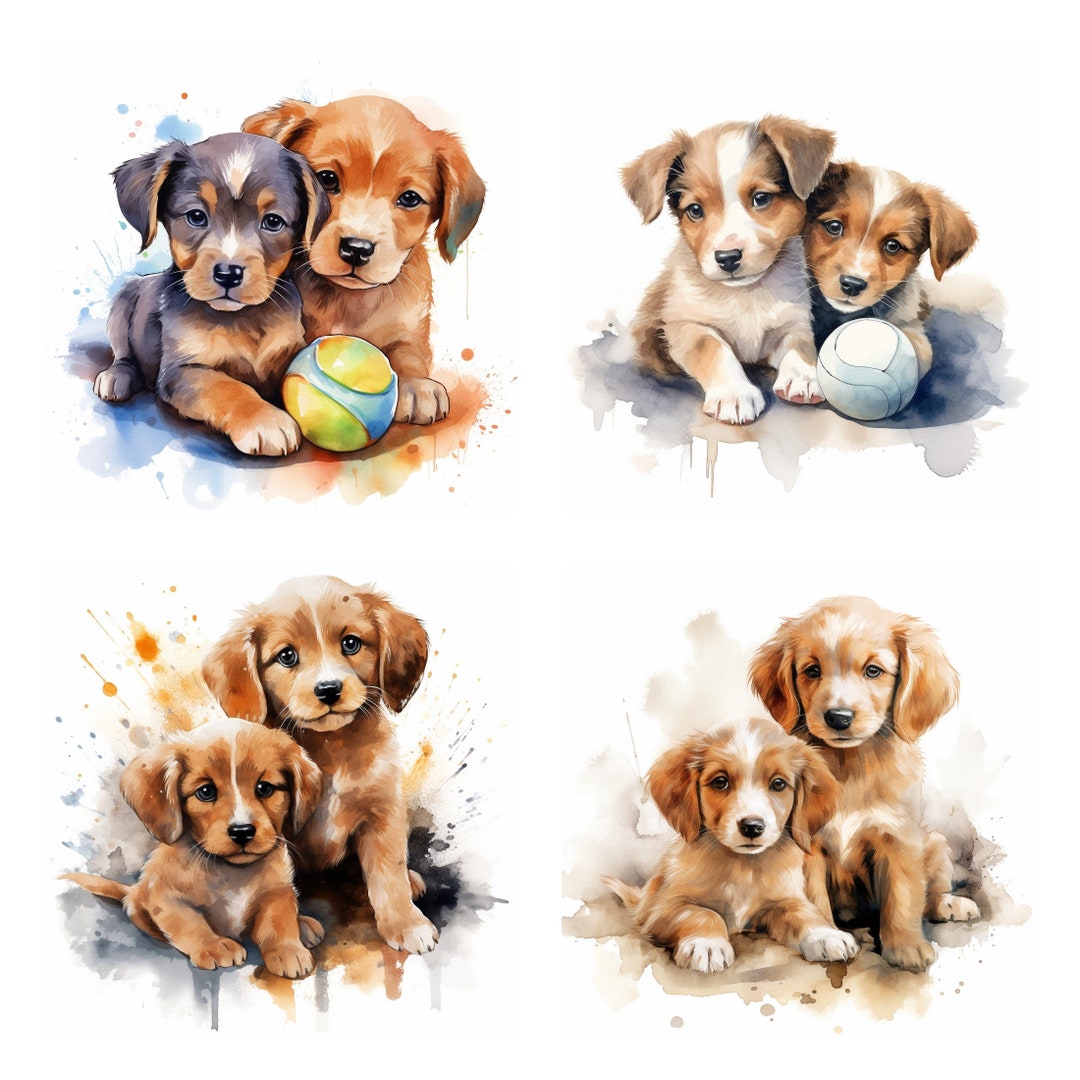 20 PUPPIES PNG Clipart Series 1, PNG Puppies Set, Dog Clipart, Playing ...