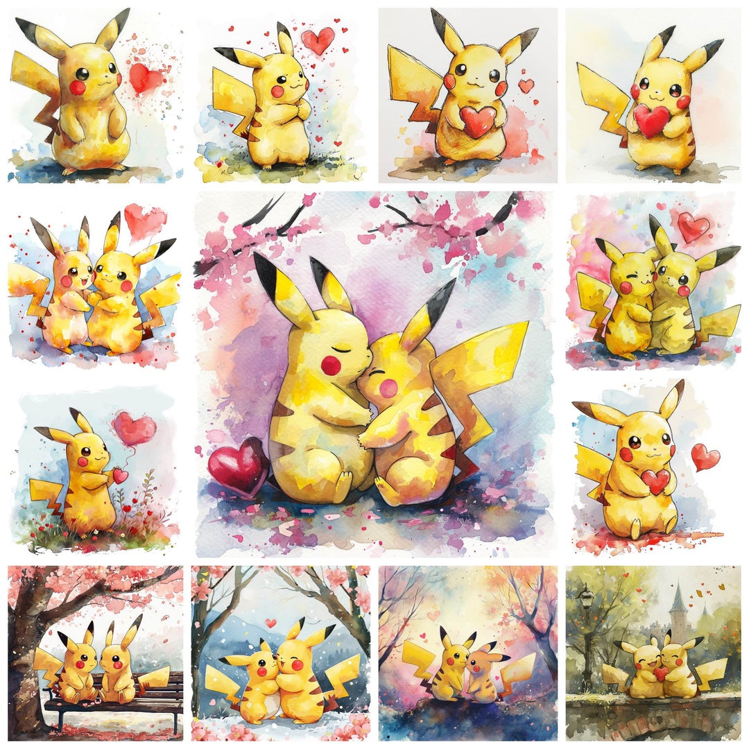 28 Valentine's Day Pikachu Pokemon PNG Clipart, Romantic Pikachu Art ...
