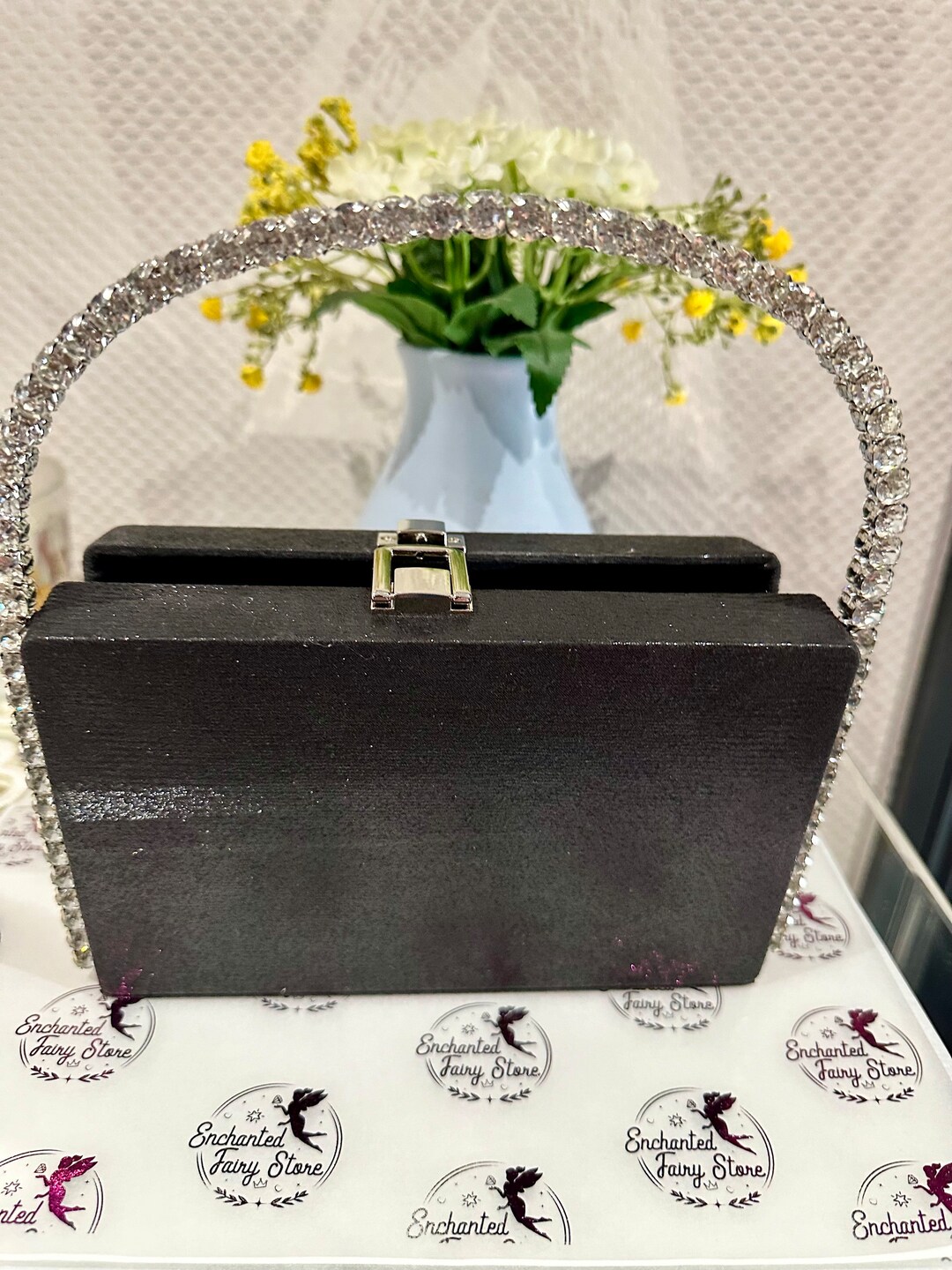 Black Clutch Purse, Rhinestone Purse, Luxury Handbag Clutch, Bride ...