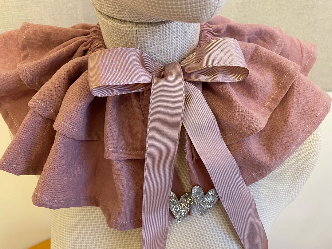 Ruffle Linen Collar, Detachable Pierrot Collar, Removable, Cotton Bib ...