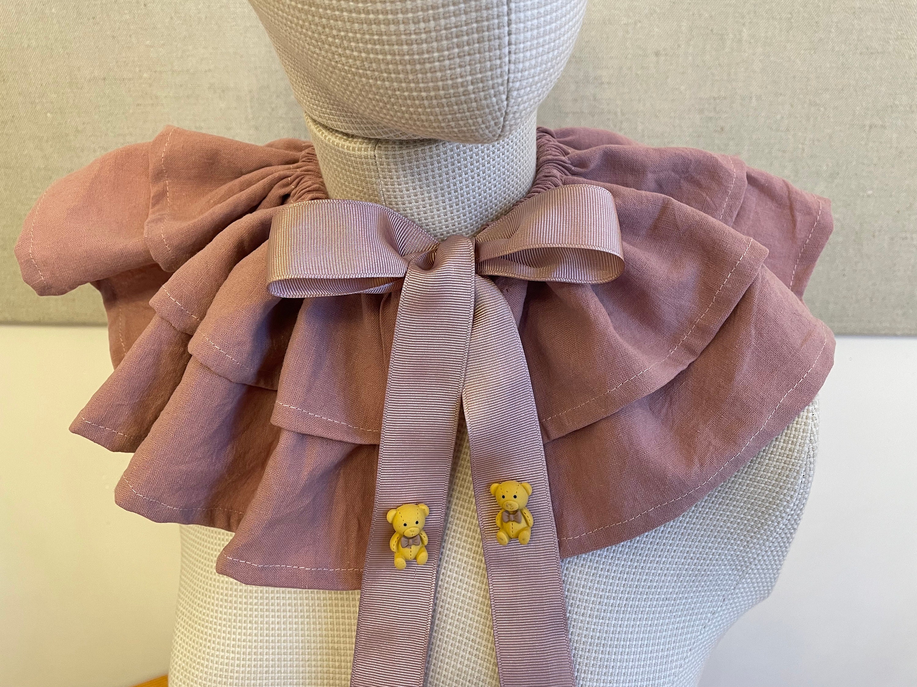 Ruffle Linen Collar, Detachable Pierrot Collar, Removable, Cotton Bib ...