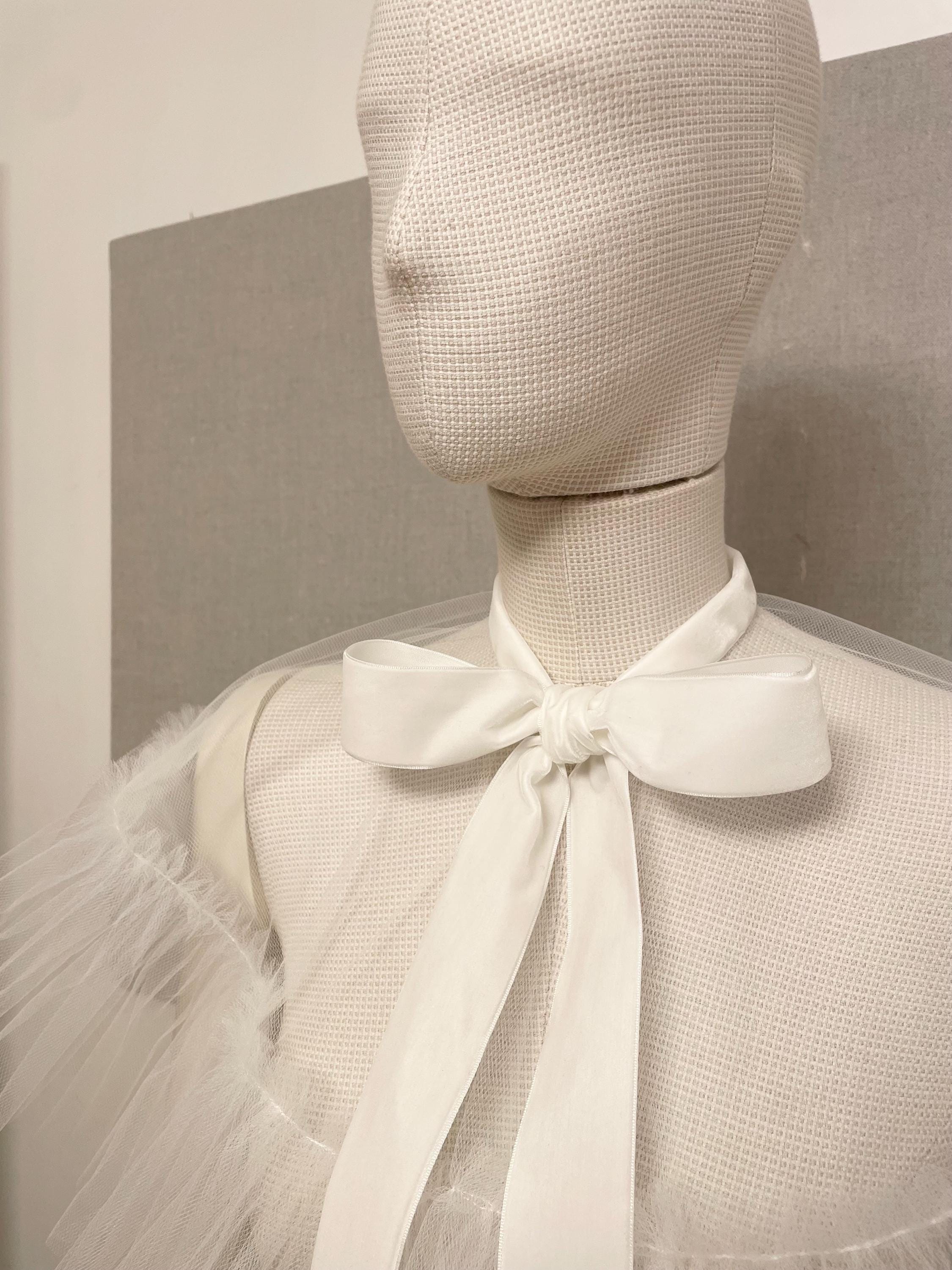 White Tulle Cape With Frill, Tulle Bolero Collar, Tulle Capelet ...