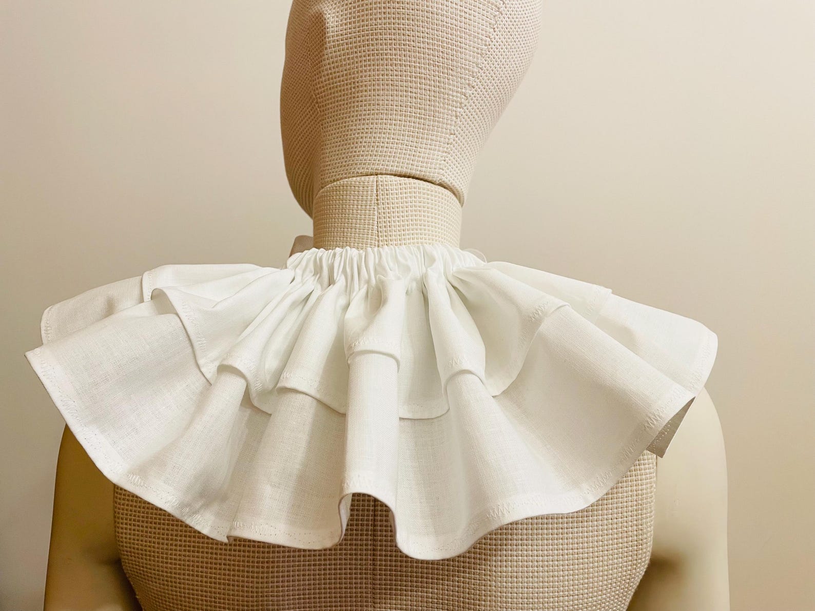 White Cotton Ruffle Pierrot Collar, Burlesque Clown Neck Ruff - Etsy