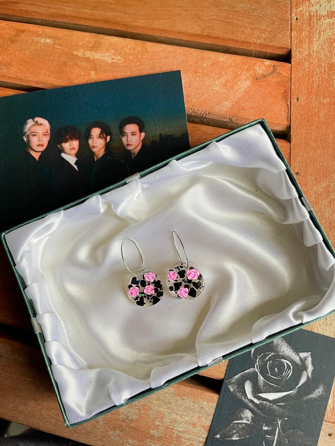 The Rose Fandom Black Rose Inspired Resin Earrings - Etsy