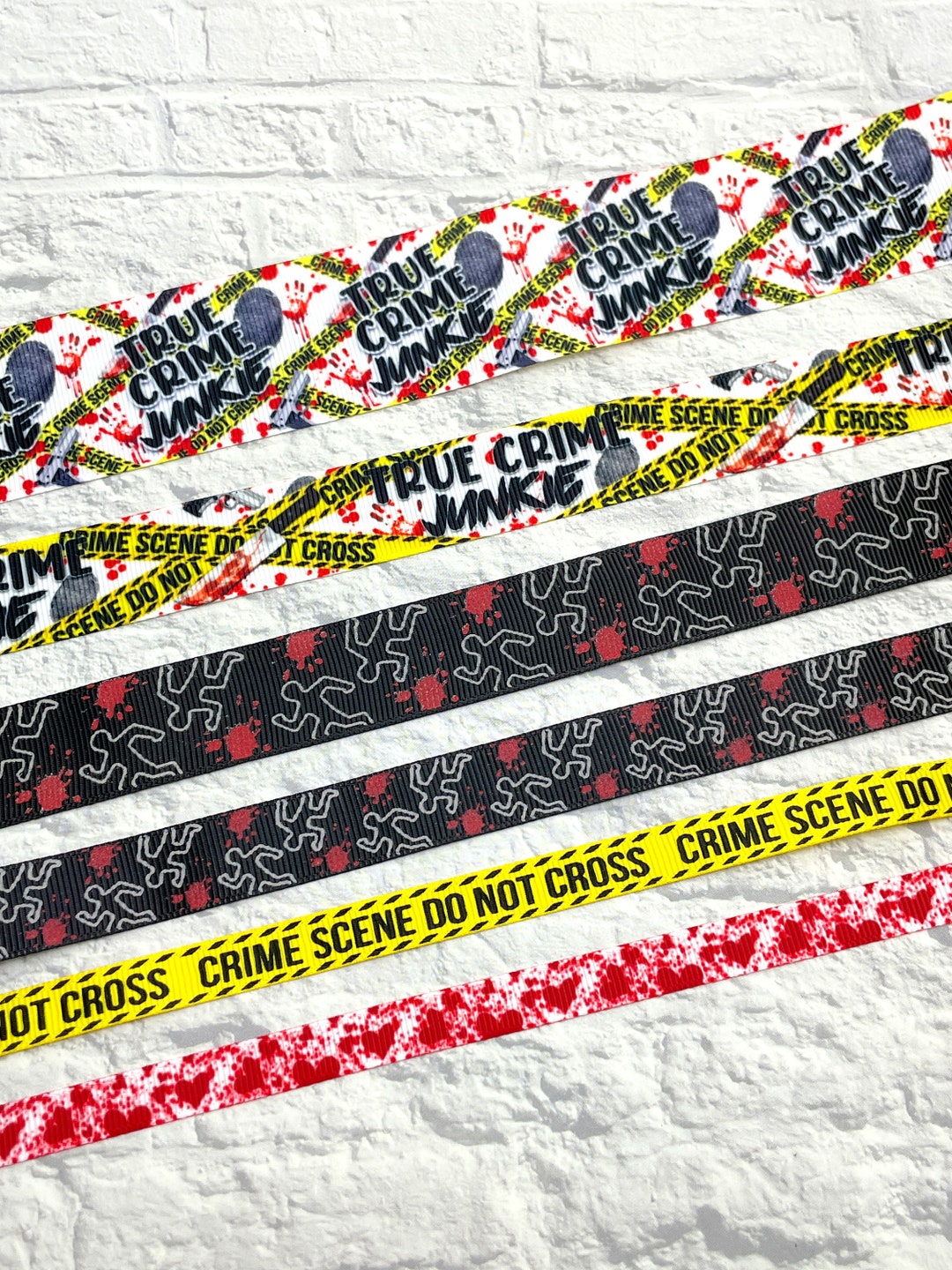 True Crime Ribbon, True Crime Junkie, Size 1.5, 7/8, 5/8, 3,/8 - Etsy
